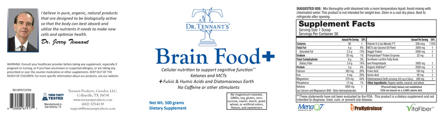 Brain Food Plus - Shop Nutritional Supplements For Focus - Tennant Products